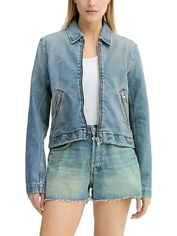 WON HUNDRED Zip-fastening Denim Jacket - Blue