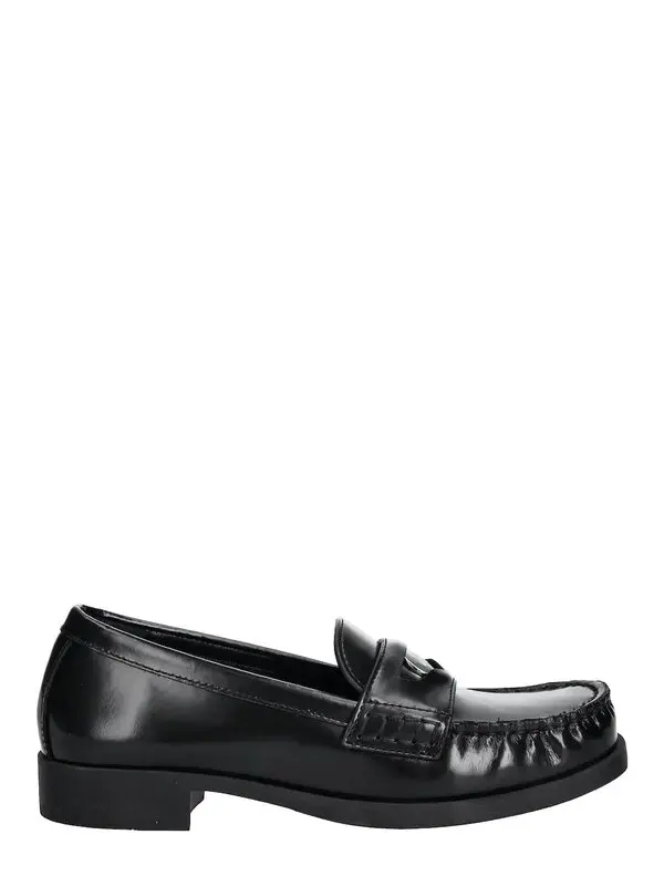 Moschino Leather Penny Loafers - Black