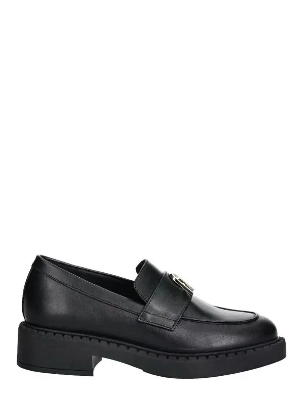 Furla Metal-buckle Leather Loafers - Black
