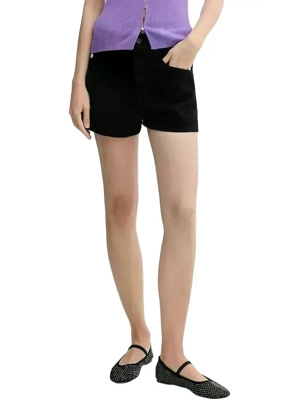 Miss Sixty Straight-hem Denim Shorts - Black