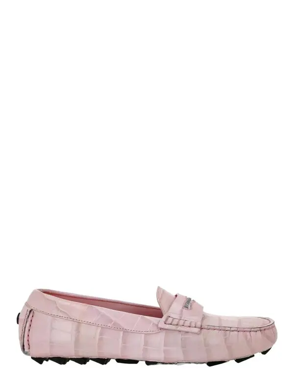 Philipp Plein Crocodile-embossed Loafers - Pink