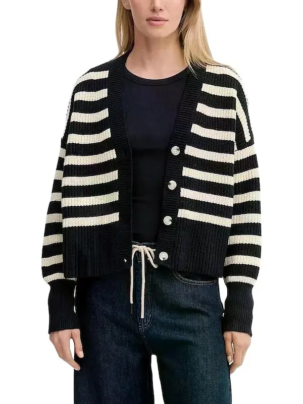 Munthe Tupper Striped Cardigan - Black