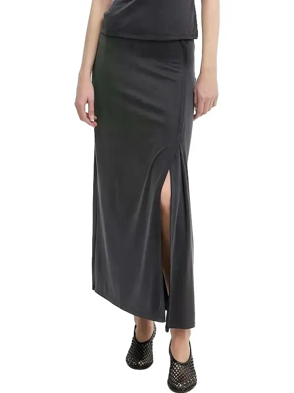 SAMSOE SAMSOE Side-slit Midi Skirt - Black