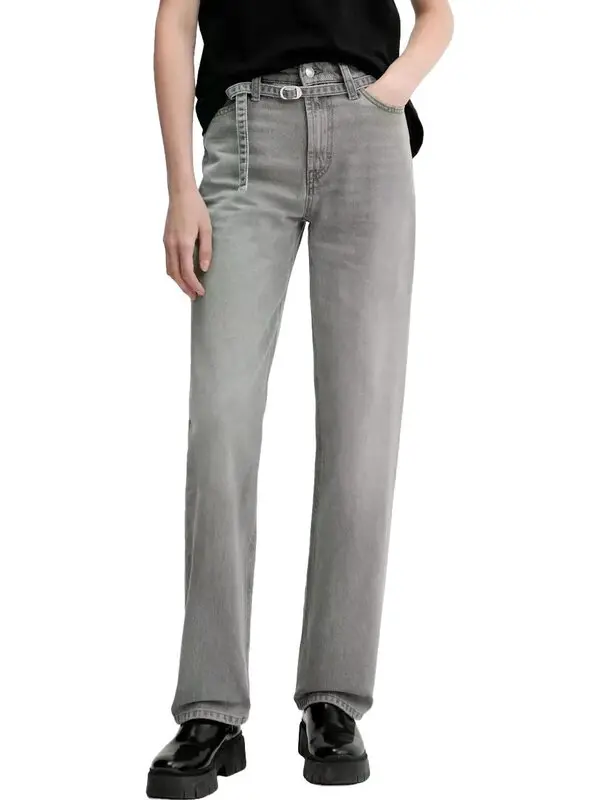 Hugo Belted Straight Leg Jeans - Grey