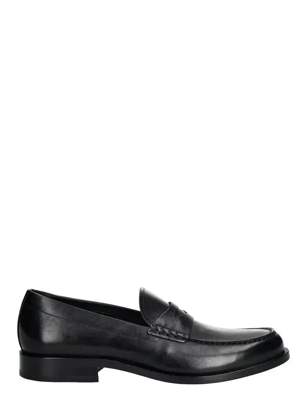 BOSS Leather Penny Loafers - Black