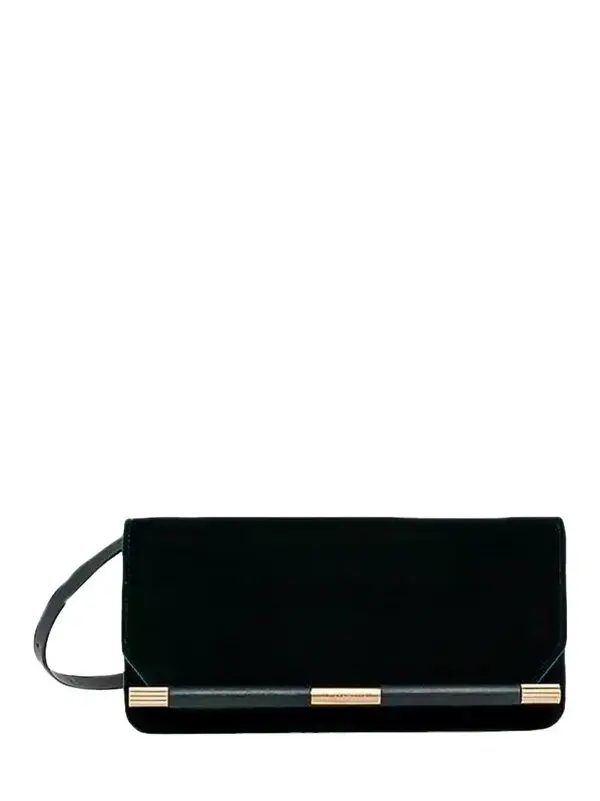 Victoria Beckham Velvet Clutch Bag - Green
