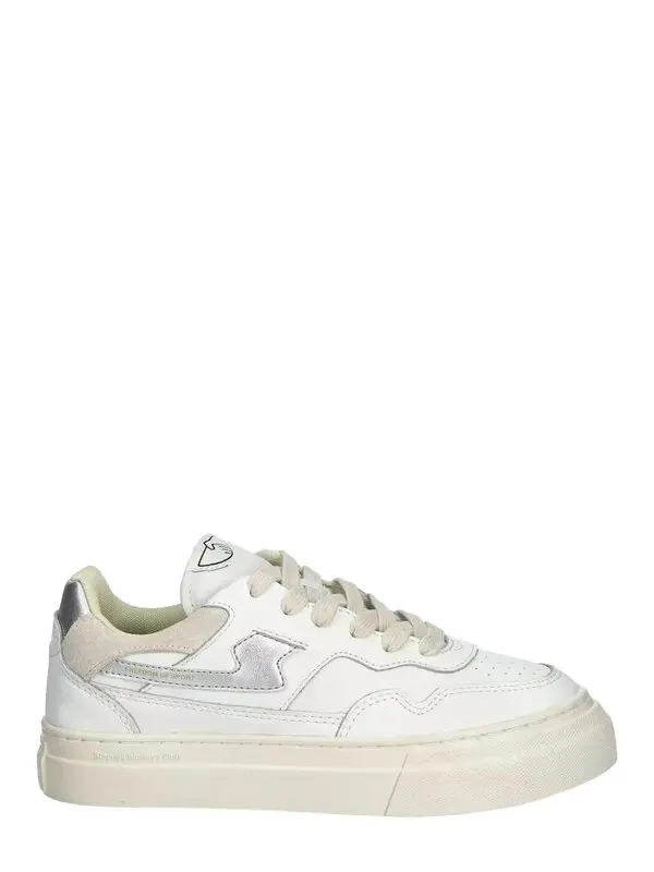 S.W.C STEPNEY WORKERS CLUB Leather Lace-up Sneakers - White