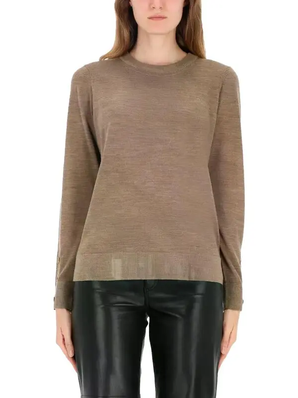 Michael Kors Button-cuff Wool Sweater - Brown