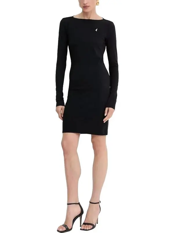 Patrizia Pepe Long-sleeved Mini Dress - Black