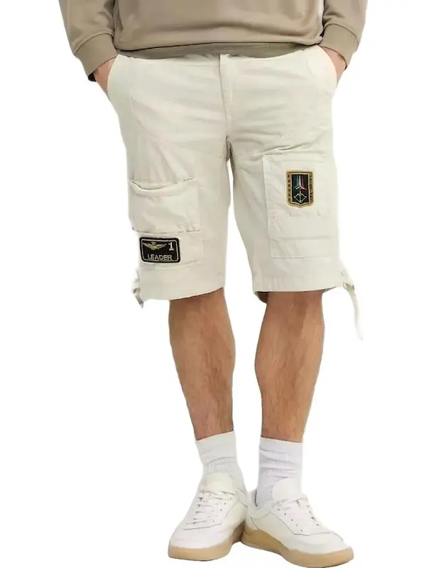 AERONAUTICA MILITARE Patch Pocket Cargo Shorts - Neutrals