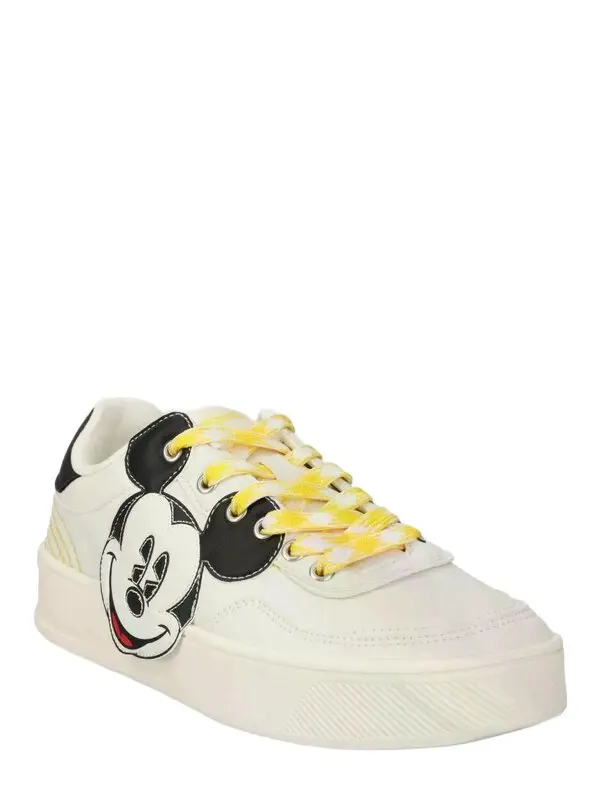 Desigual Mickey Mouse Embroidered Sneakers - Neutrals