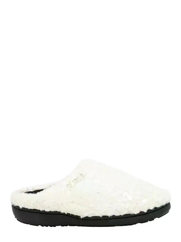 SUBU Faux-fur Slip-on Slippers - White