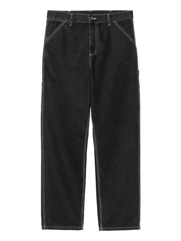 Carhartt Work In Progress Straight-leg Jeans With Contrast Stitching - Black
