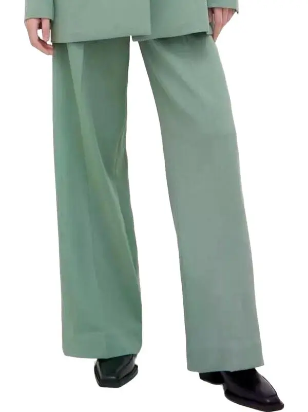 LOVECHILD Straight-hem Wide Leg Trousers - Green