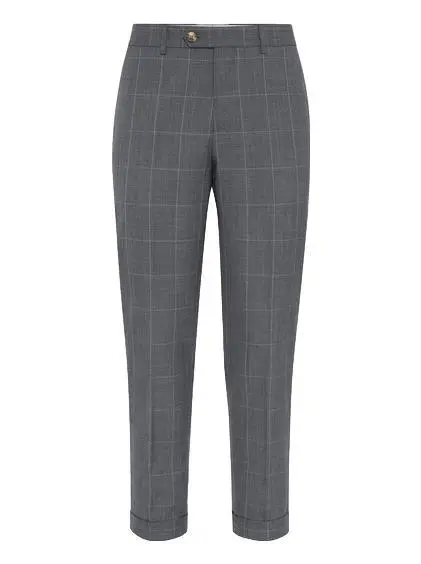 Brunello Cucinelli Virgin Wool Formal Fit Trousers - Grey
