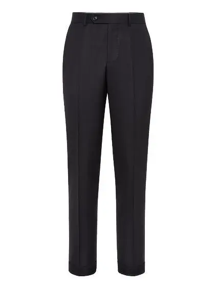 Brunello Cucinelli Houndstooth Virgin Wool Trousers - Anthracite