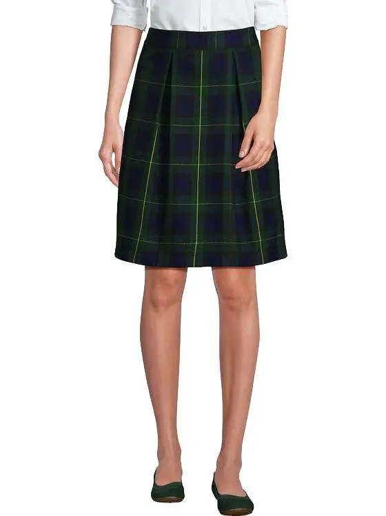 LANDS' END Plaid Pleated Skort - Plaid Hunter/classic Navy