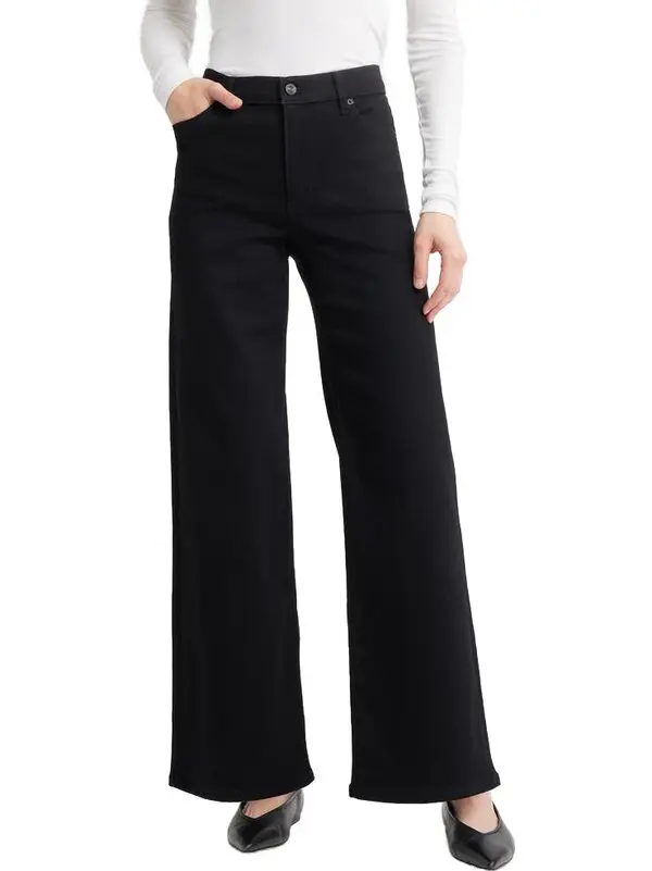 FRAME Le Slim Palazzo High-waist Wide-leg Jeans - Black