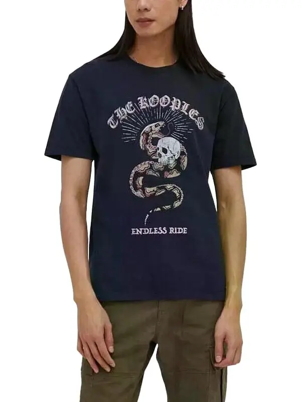 The Kooples Snake Skull Graphic T-shirt - Blue