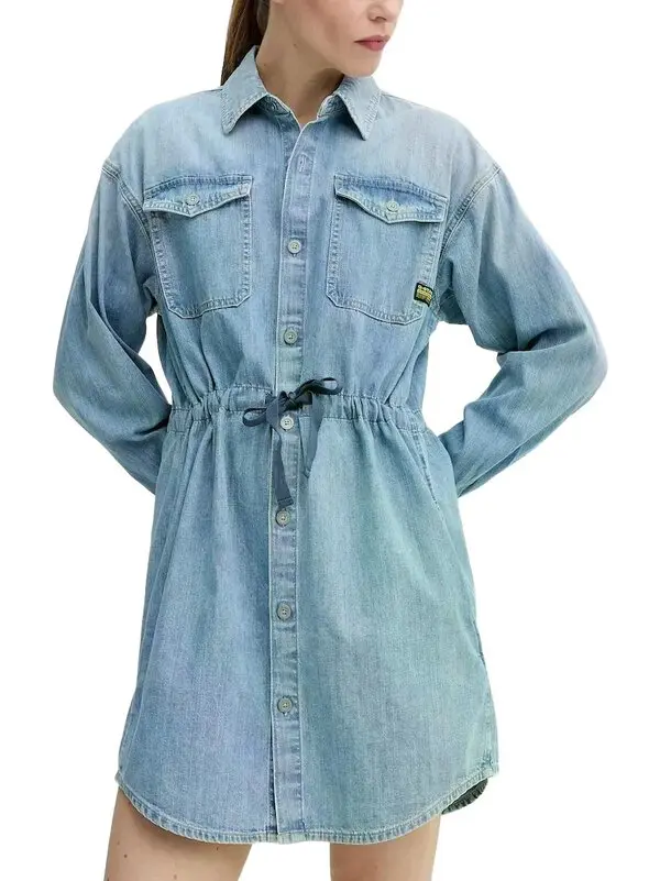 G-star Raw Denim Mini Shirt Dress - Blue