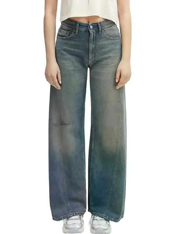 MAISON MARGIELA Faded-wash Wide-leg Jeans - Blue
