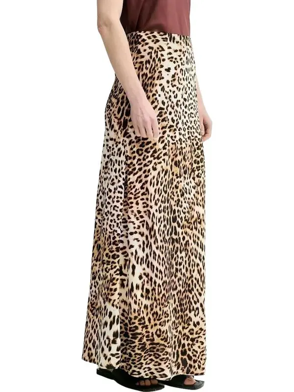 GESTUZ Leopard-print Straight Midi Skirt - Brown