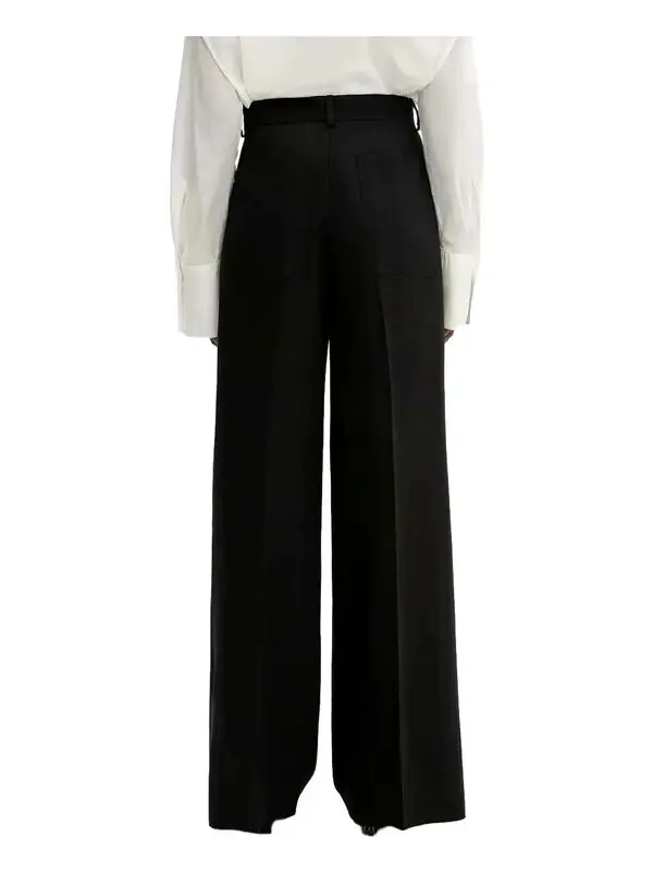 Sportmax Pleated Wide Leg Trousers - Black