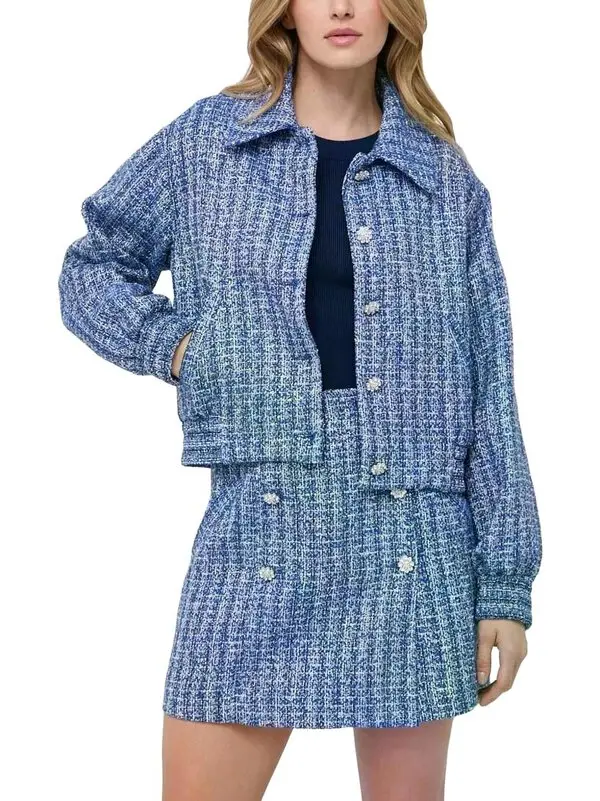 CUSTOMMADE Tweed Embellished Jacket - Blue