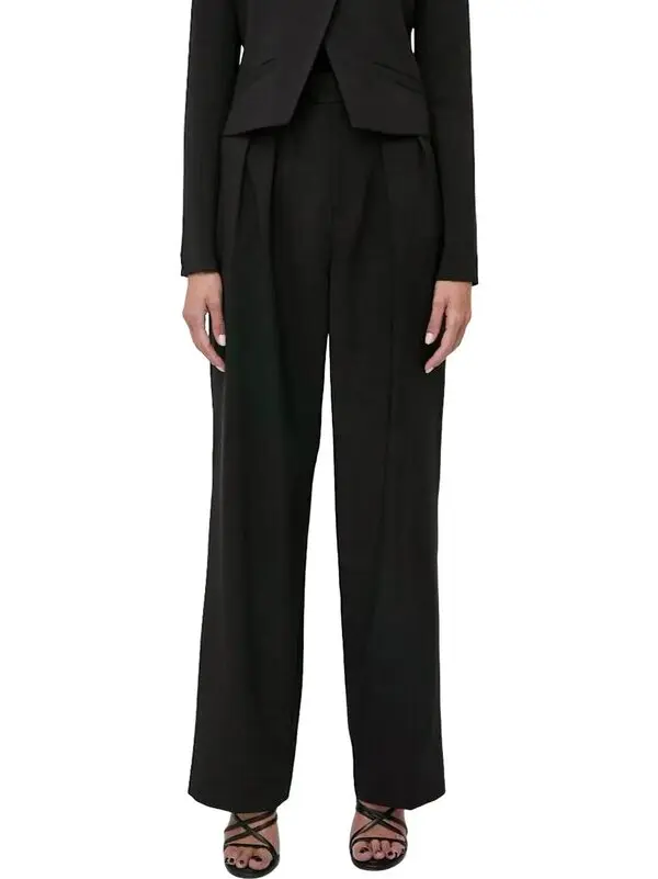 CUSTOMMADE Pleated Jewel-embellished Straight Trousers - Black