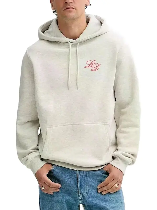 LES DEUX Logo-embroidered Hoodie - Grey