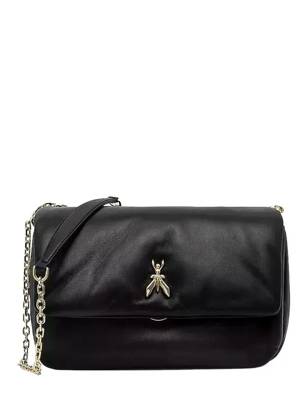 Patrizia Pepe Bee-embellished Shoulder Bag - Black