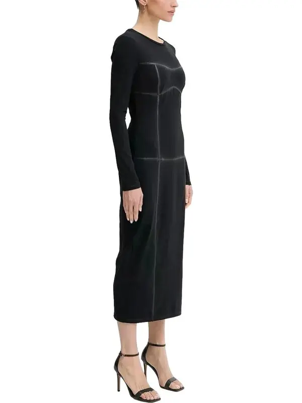 Patrizia Pepe Long-sleeve Midi Dress - Black