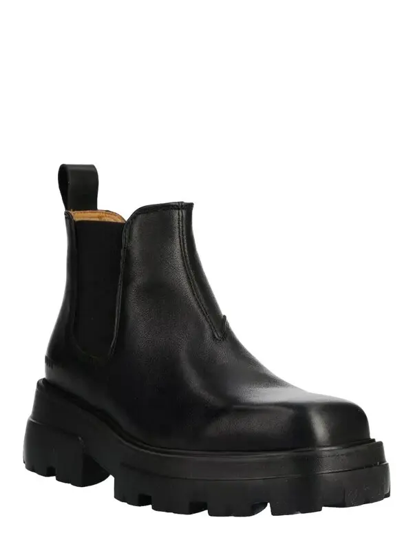 SUMMERY COPENHAGEN Elastic-panelled Lug-sole Boots - Black