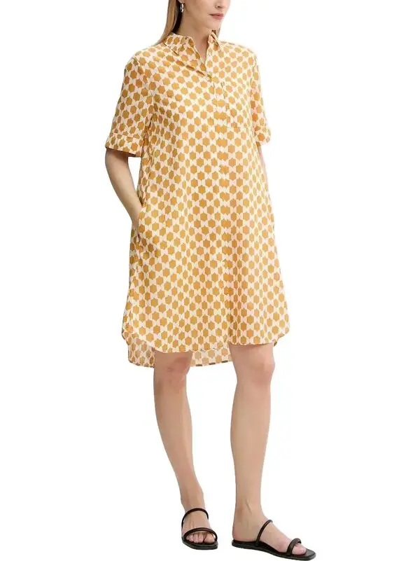 Marc O'polo Geometric-print Shirt Dress - Yellow