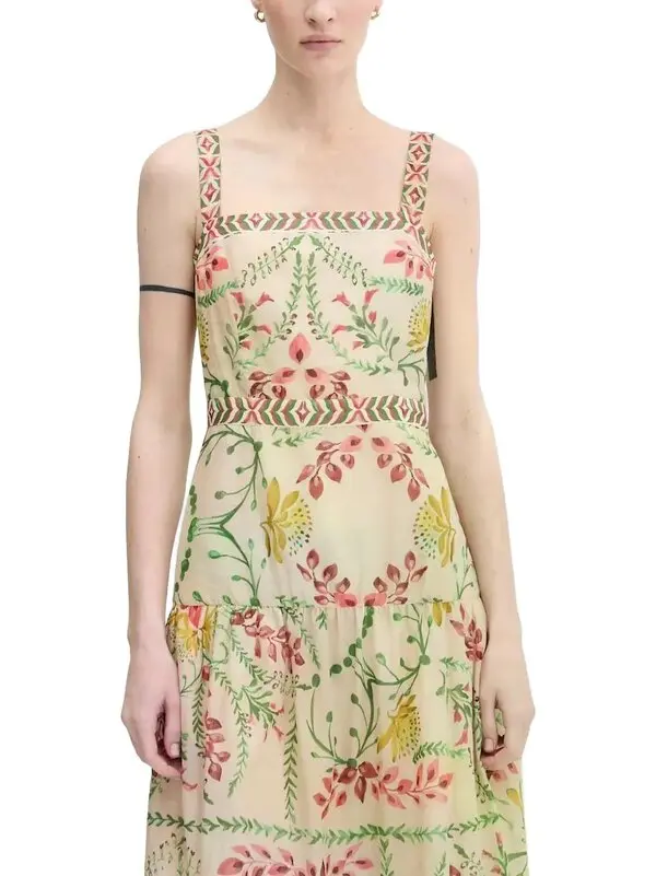 PEDRO DEL HIERRO Floral-print Tiered Dress - Neutrals