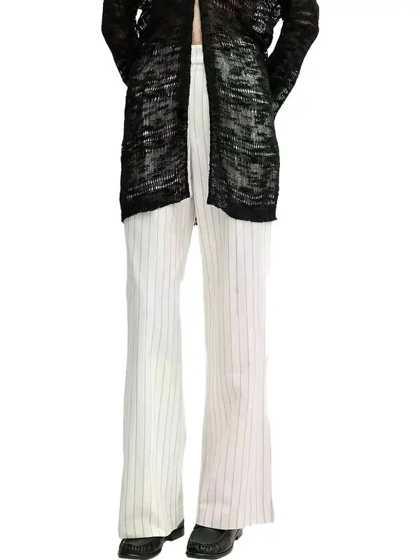 PEDRO DEL HIERRO Pinstripe Straight Leg Trousers - White