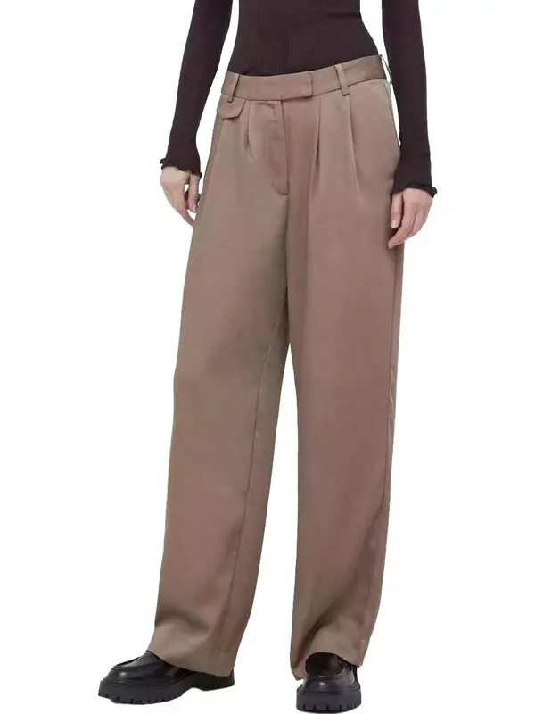 BRUUNS BAZAAR Pleated Wide-leg Trousers - Neutrals