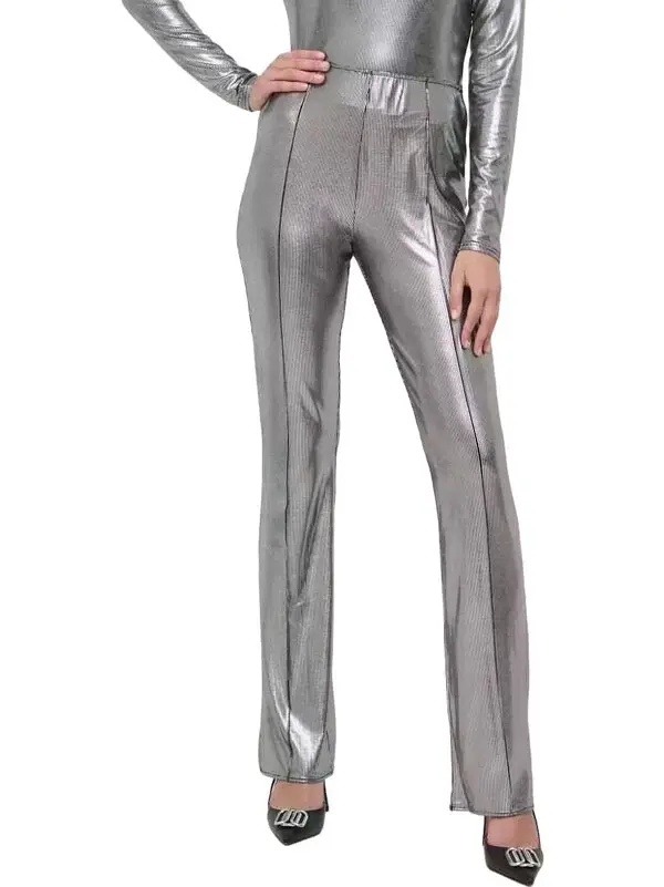 NOTES DU NORD Metallic-ribbed Trousers - Grey