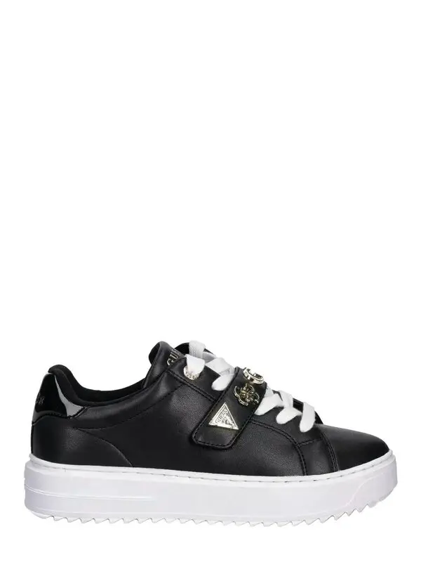 Guess Logo-plaque Strap Sneakers - Black