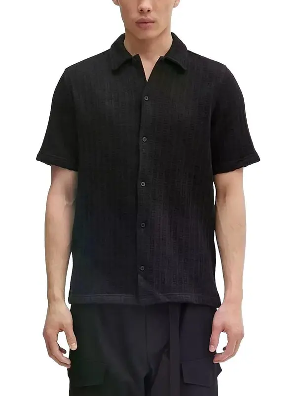 SAMSOE SAMSOE Ribbed Short-sleeve Shirt - Black