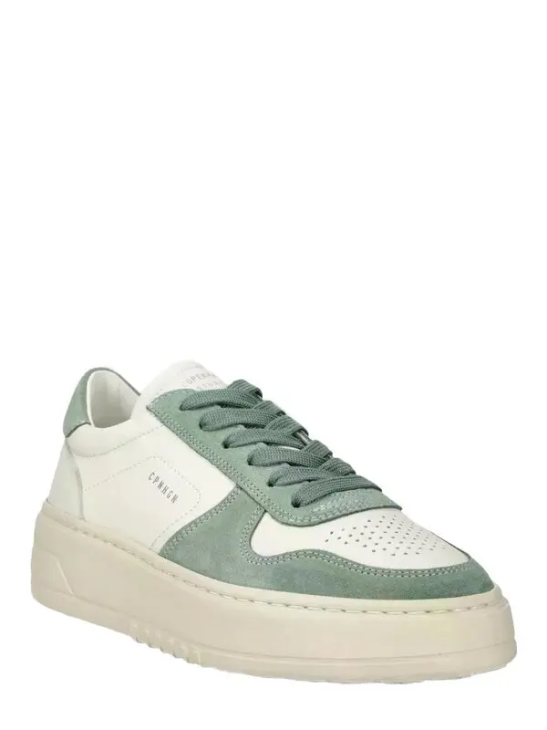 SUMMERY COPENHAGEN Perforated Suede And Leather Sneakers - Green