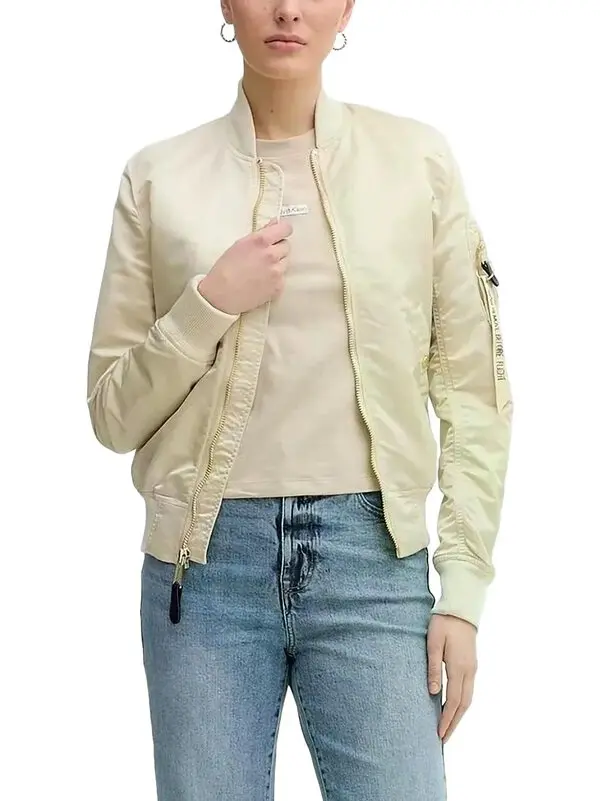 Alpha Industries Satin Bomber Jacket - Neutrals