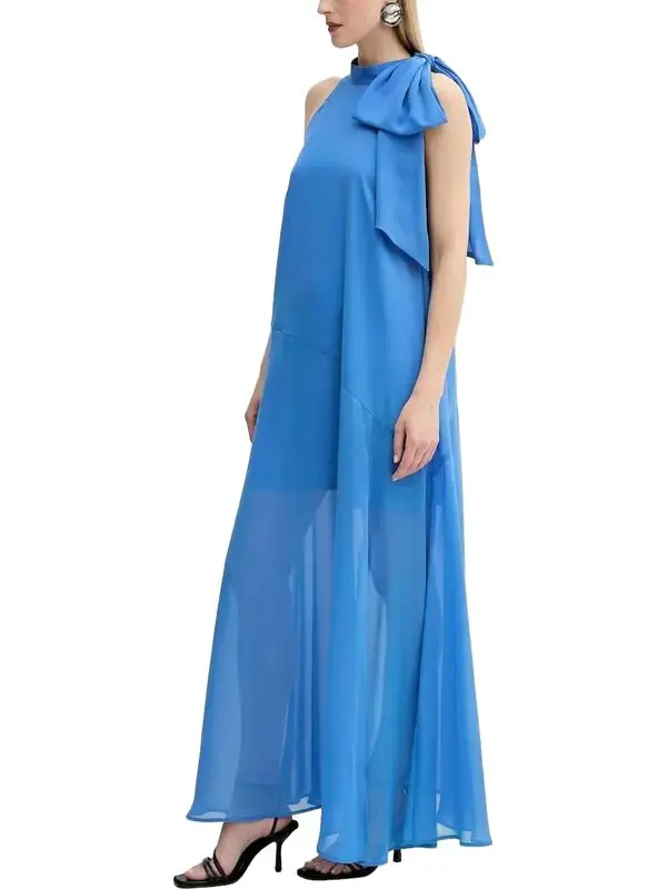 GESTUZ Gzsanka Bow-detail High-neck Dress - Blue