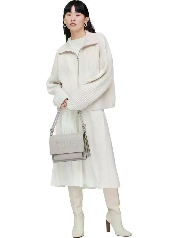 TOUS Knotted-handle Embossed-logo Crossbody Bag - Grey