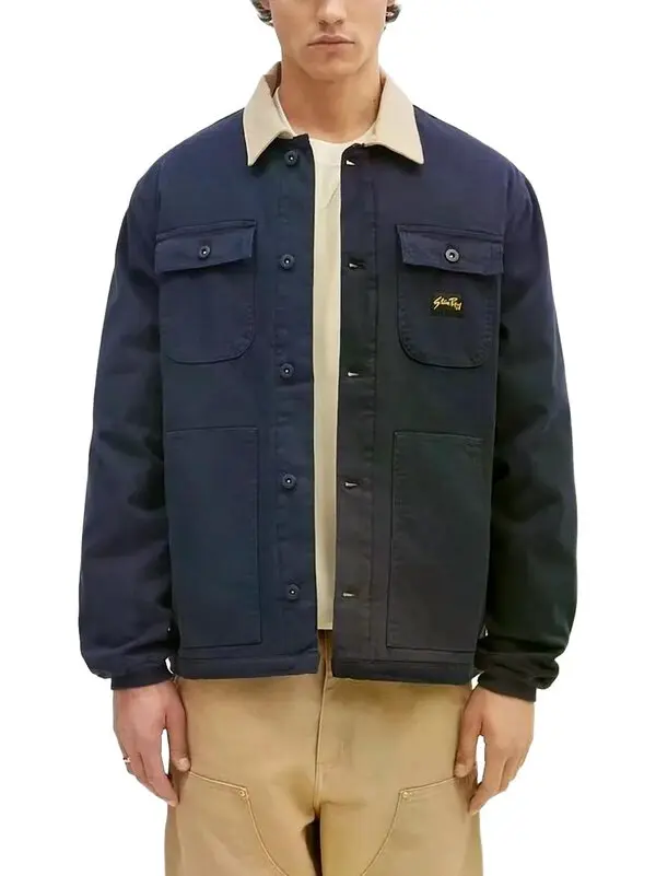 STAN RAY Contrast-collar Shirt Jacket - Blue