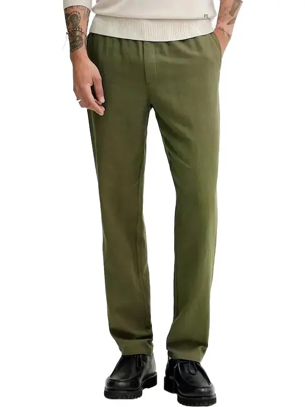 LES DEUX Patrick Elastic-waistband Trousers - Green