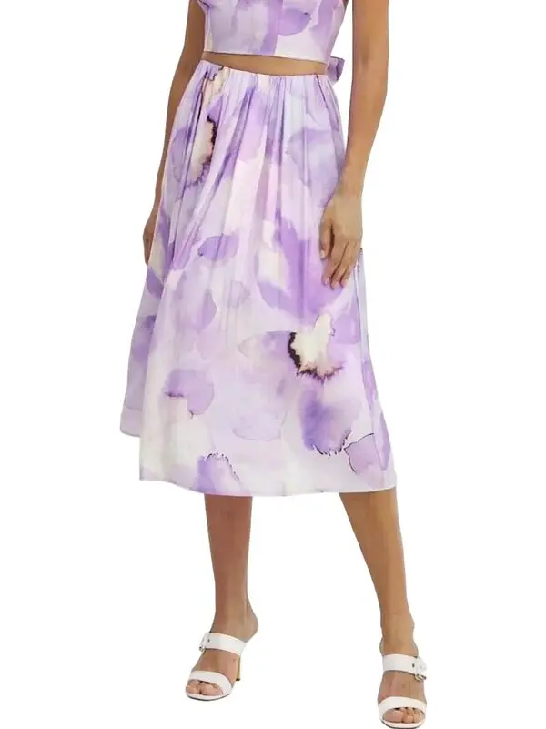 Bardot Floral-print High-rise Skirt - Purple