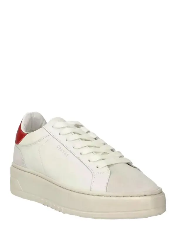 SUMMERY COPENHAGEN Leather Panelled Platform Sneakers - White