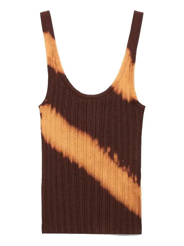 Mango Tie Dye Rib Tank - Brown