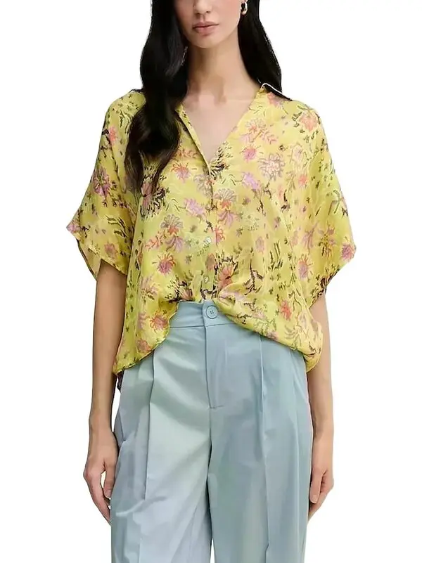 PEDRO DEL HIERRO Floral-print Button-front Top - Yellow